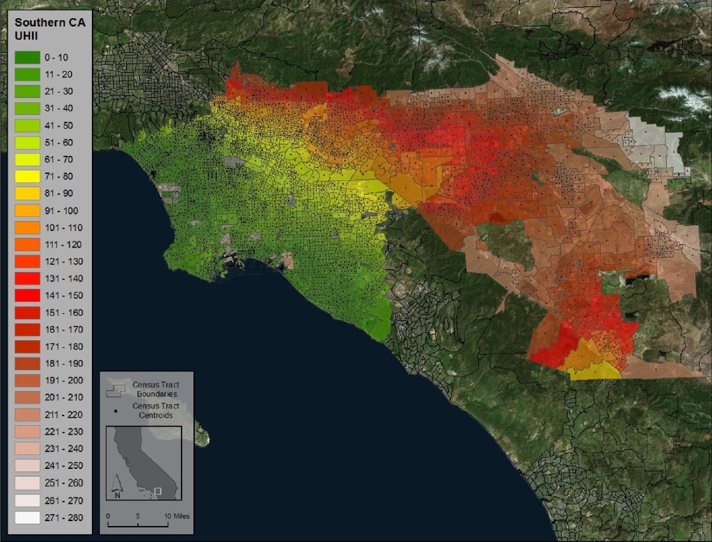 Urban Heat Islands in California | SoCalGIS.org