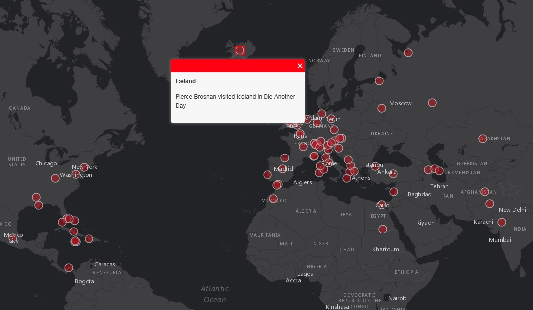 James Bond Travel Map | SoCalGIS.org