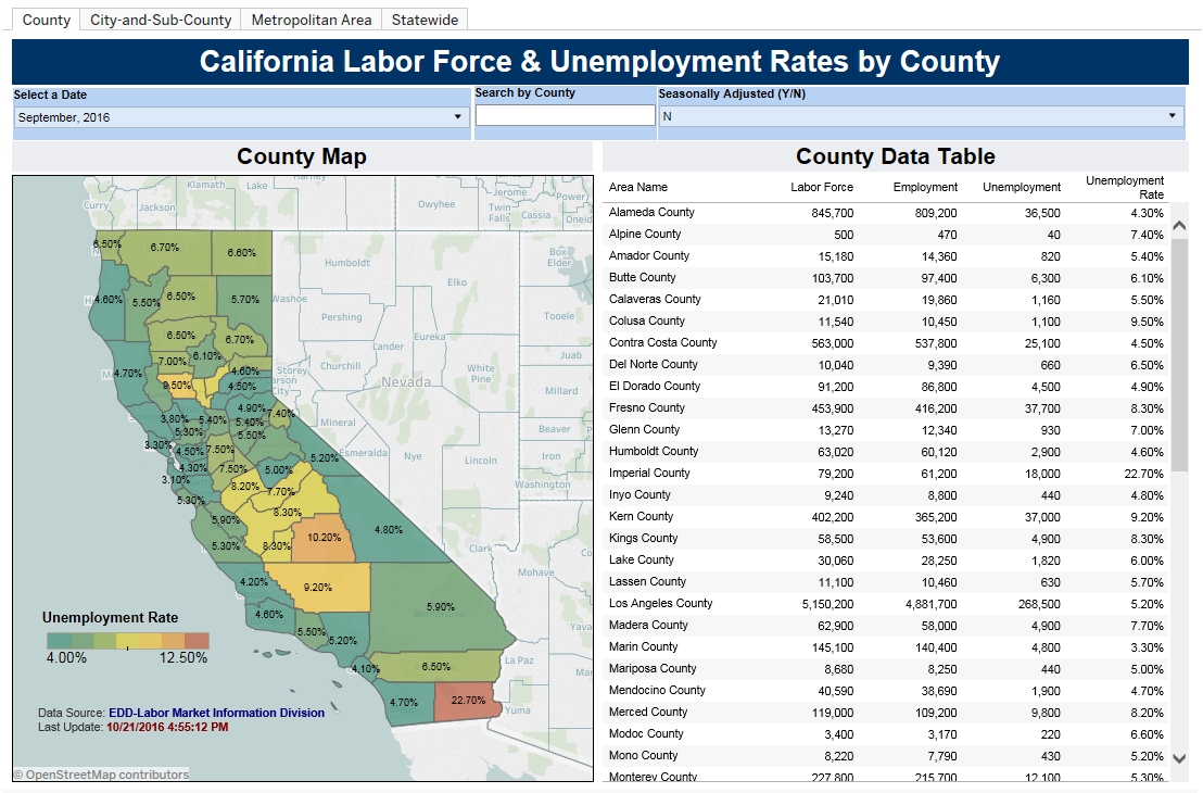 Labor Force and Unemployment Interactive Map | SoCalGIS.org