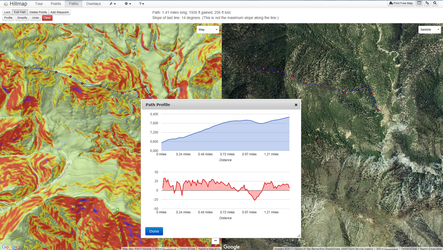 Hillmap for Backcountry Travelers | SoCalGIS.org