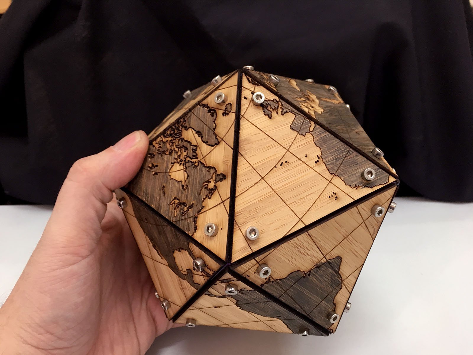 Laser Cut Dymaxion Globe | SoCalGIS.org