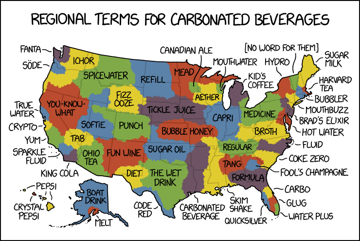 Carbonated Beverage Language Map | SoCalGIS.org