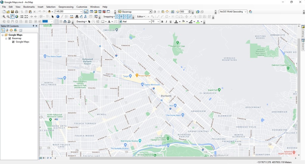 Add Google Maps to ArcMap and Pro | SoCalGIS.org