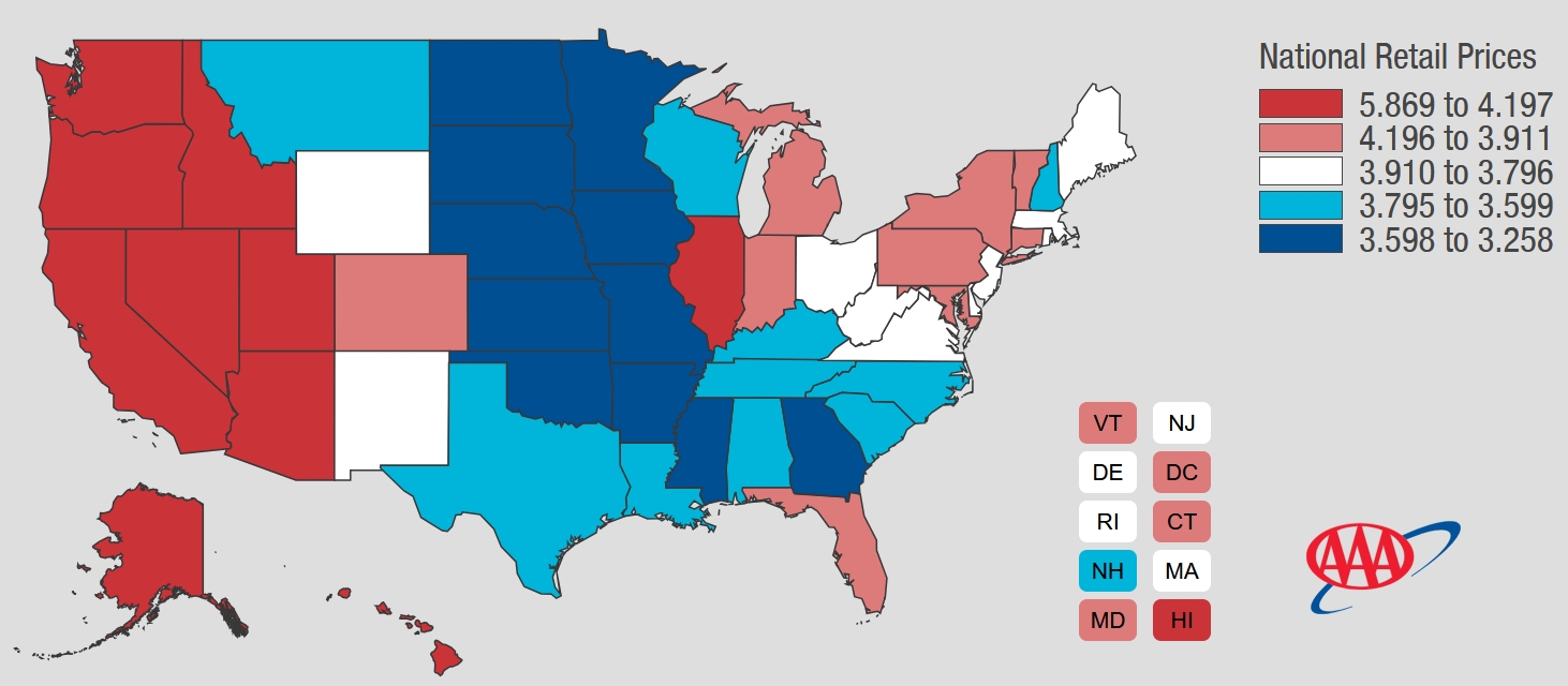 The AAA Gas Price Map | SoCalGIS.org